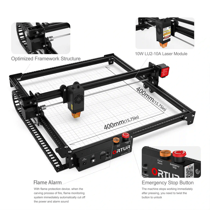 Ortur Laser Master 2 Pro S2 Laser Engraver & Cutter 1.6W/5.5W/10W